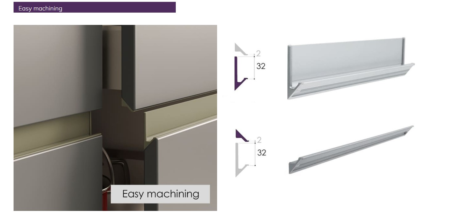 Interfer S. A. - Perfil Puxador Syma32 Inglete Branco Mate (2950 mm)